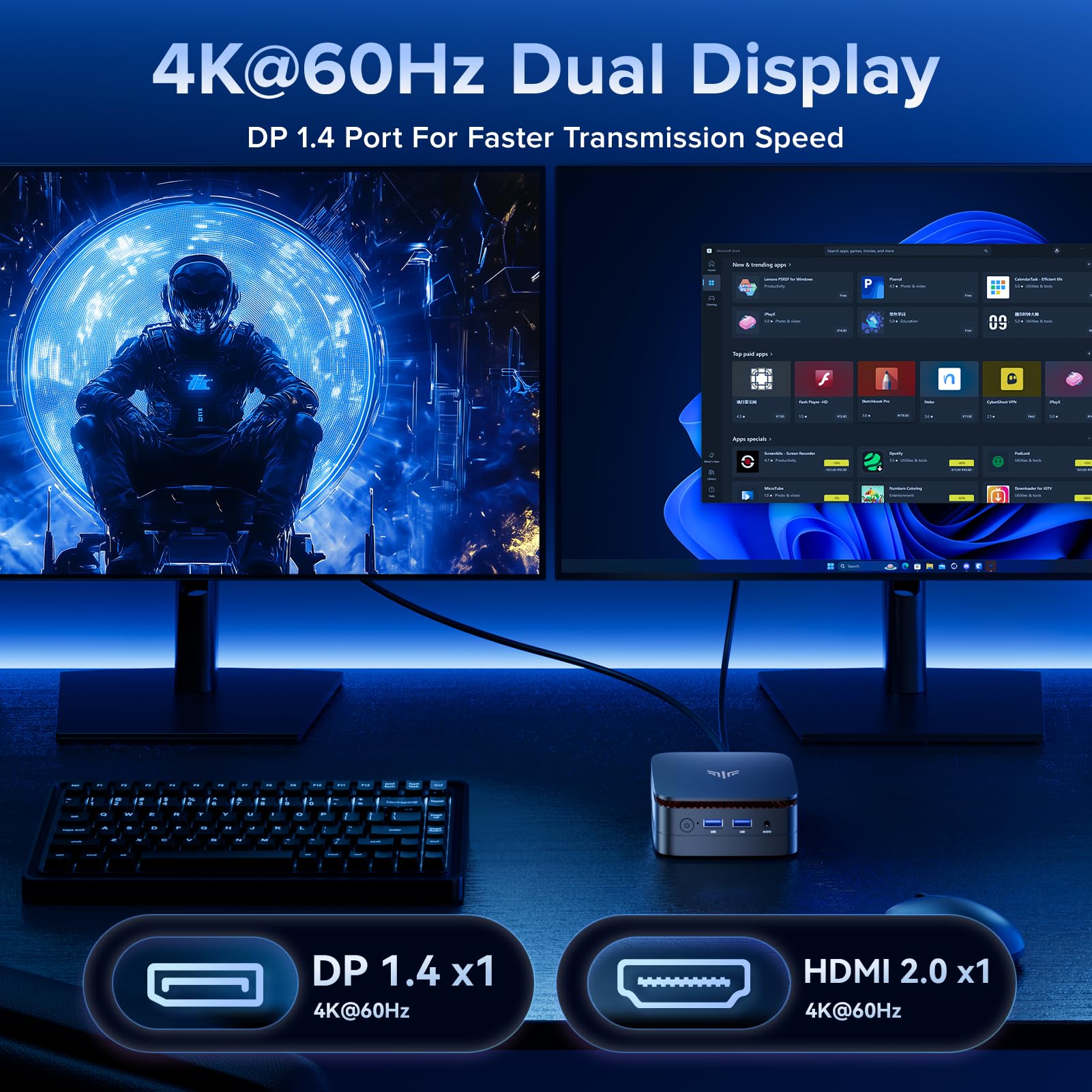 KAMRUI AK1PLUS Mini PC Alder Lake N97(up to 3.60 GHz),16GB RAM 512GB ROM Small Desktop Computer, Mini Computers Support 2.5" SSD (up to 2TB),4K,WiFi 2.4G/5G,BT4.2 on Business Home Office Family-NAS