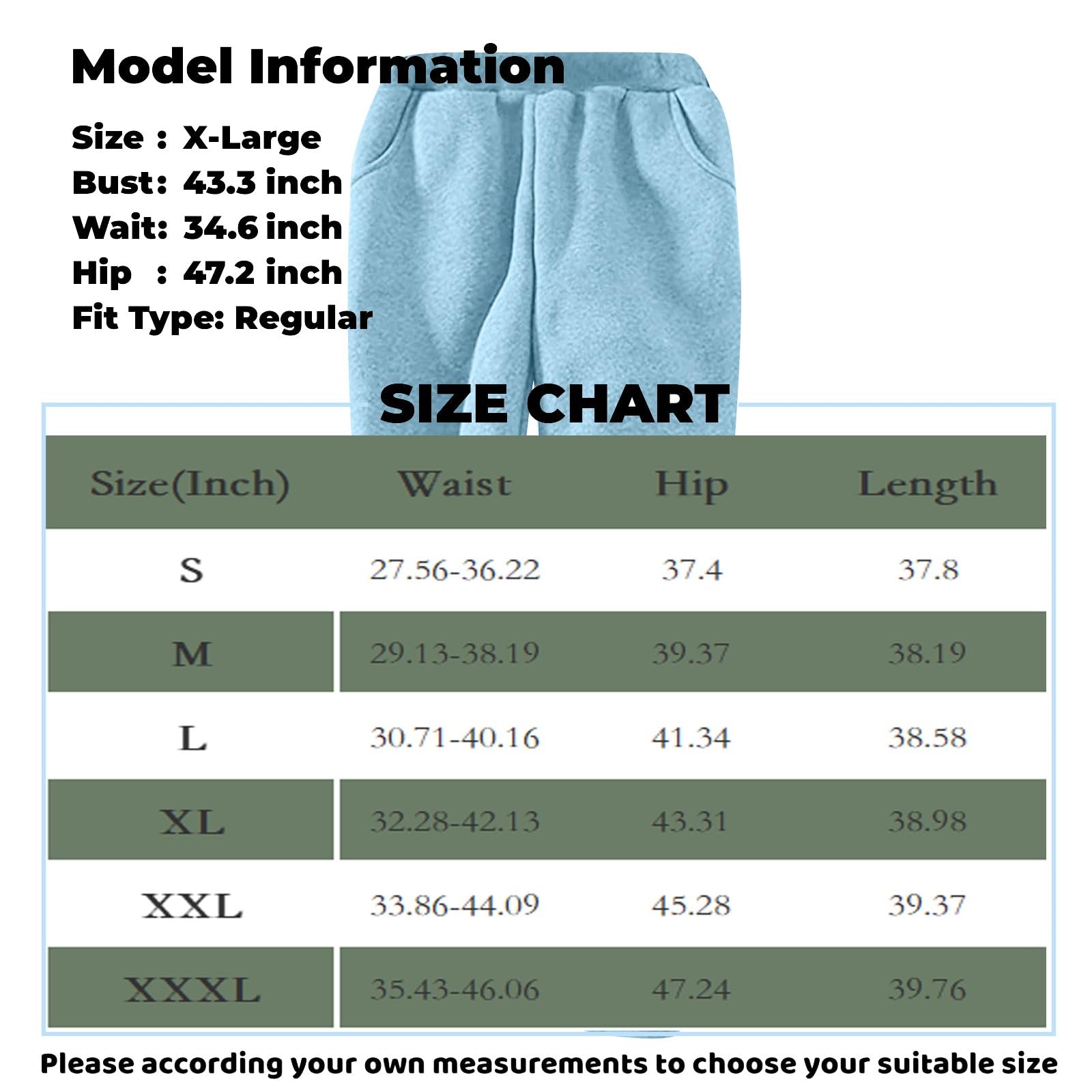 Blue Sweatpants Set for Women Winter Warm Thickened Fleece Lined Jogger Trousers Fall Outfits for Women Solid Color Bodysuits Leggings Fashion Pants with Pockets 3XL