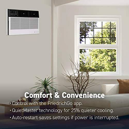 Friedrich CCW08B10B Chill Premier Smart Air Conditioner Window Unit, WiFi Mobile Control, White, Cooling Capacity (8000 BTU)