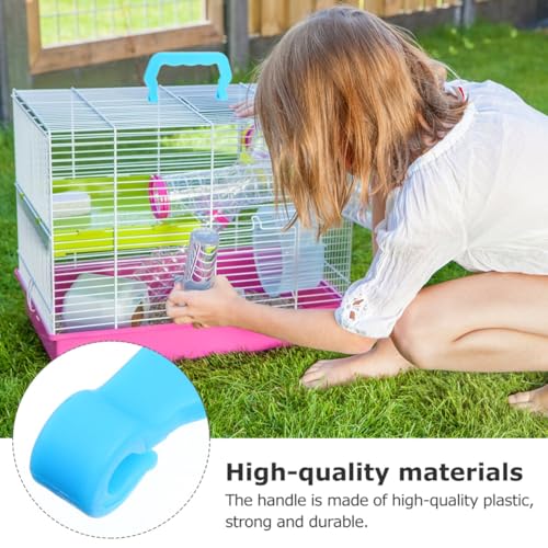 POPETPOP 10pcs Cage Handle Replacement Tray for Dog Crate Chinchilla Cage Bird Cage Accessories Bird Accessories for Cages Animal Crate Cage Lifting Handle Travel Heavy Plastic