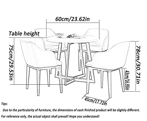 Conference Reception Room Coffee Table with Chair, Table and Chair Combination Restaurant Bar Farmhouse Balcony Tea Shop Reception Leather Lounge Study Cake Shop Round Table (Yellow 60cm) ( Color : Ye