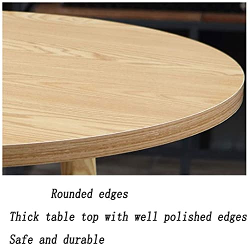 Conference Reception Room Coffee Table with Chair, Table and Chair Combination Restaurant Bar Farmhouse Balcony Tea Shop Reception Leather Lounge Study Cake Shop Round Table (Yellow 60cm) ( Color : Ye