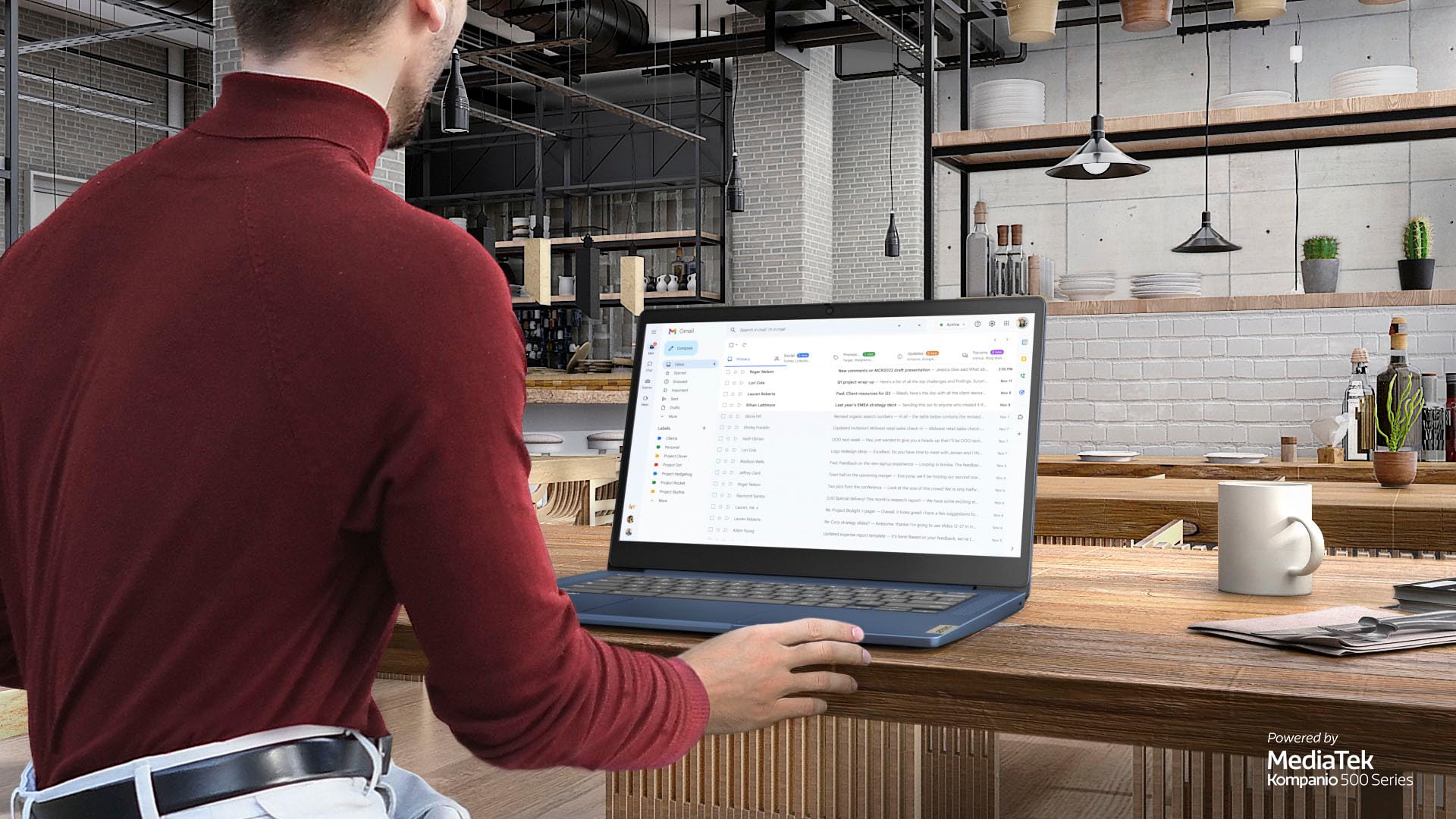 Lenovo Slim 3 Chromebook Laptop for Business Student, 14'' FHD IPS Touchscreen, 8-Core MediaTek Kompanio 520 Processor, 4GB RAM, 64GB eMMC, Wi-Fi 6, Bluetooth, Chrome OS, Abyss Blue