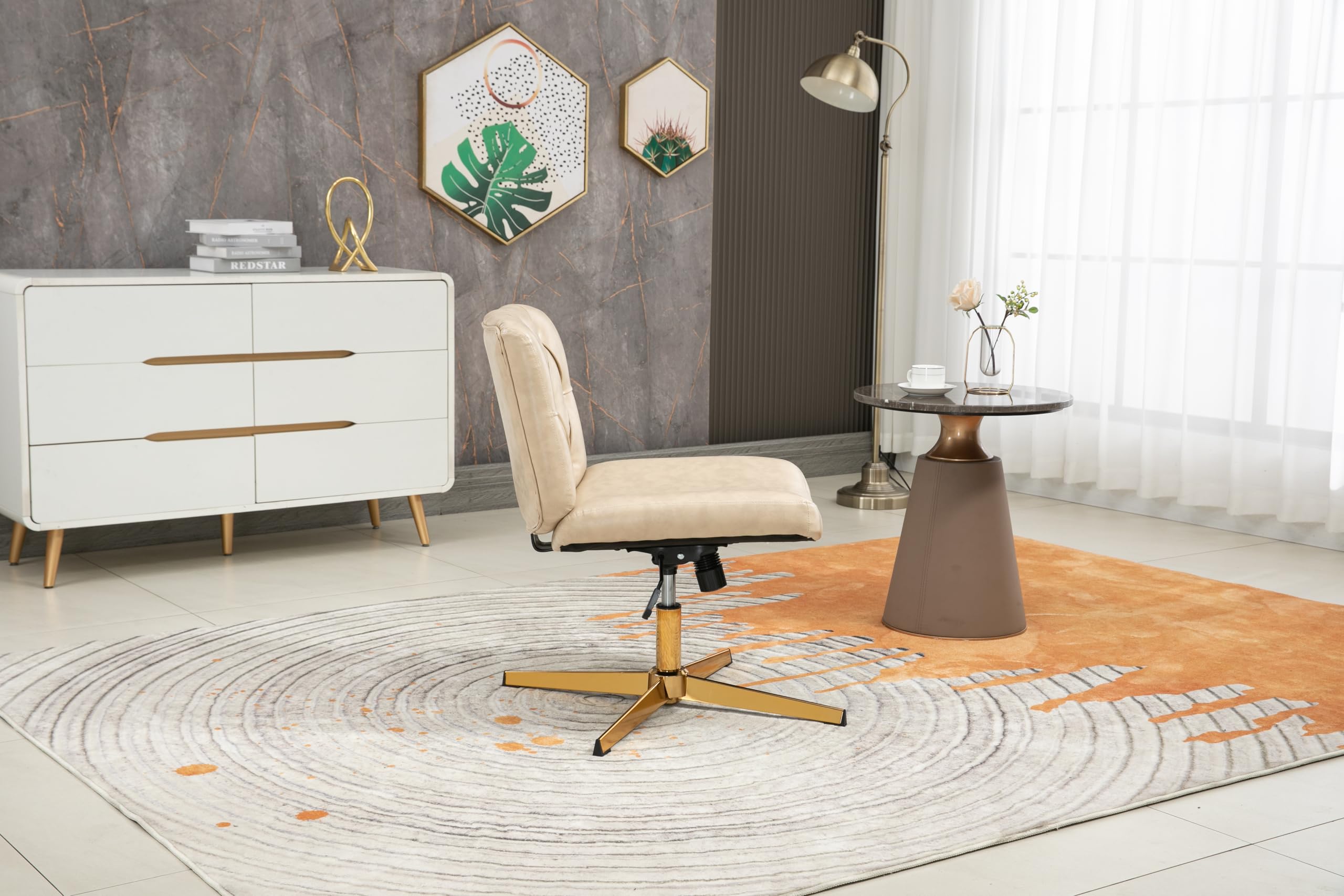 COOLMORE Home Office Desk Chair, Vanity Chair, Modern Adjustable Home Computer Executive Chair Swivel Task Chair for Small Space, Living Room, Make-up, Studying