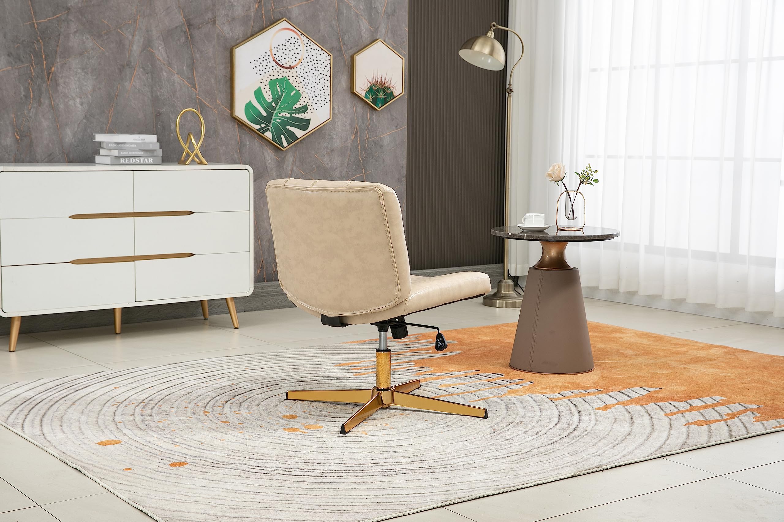 COOLMORE Home Office Desk Chair, Vanity Chair, Modern Adjustable Home Computer Executive Chair Swivel Task Chair for Small Space, Living Room, Make-up, Studying