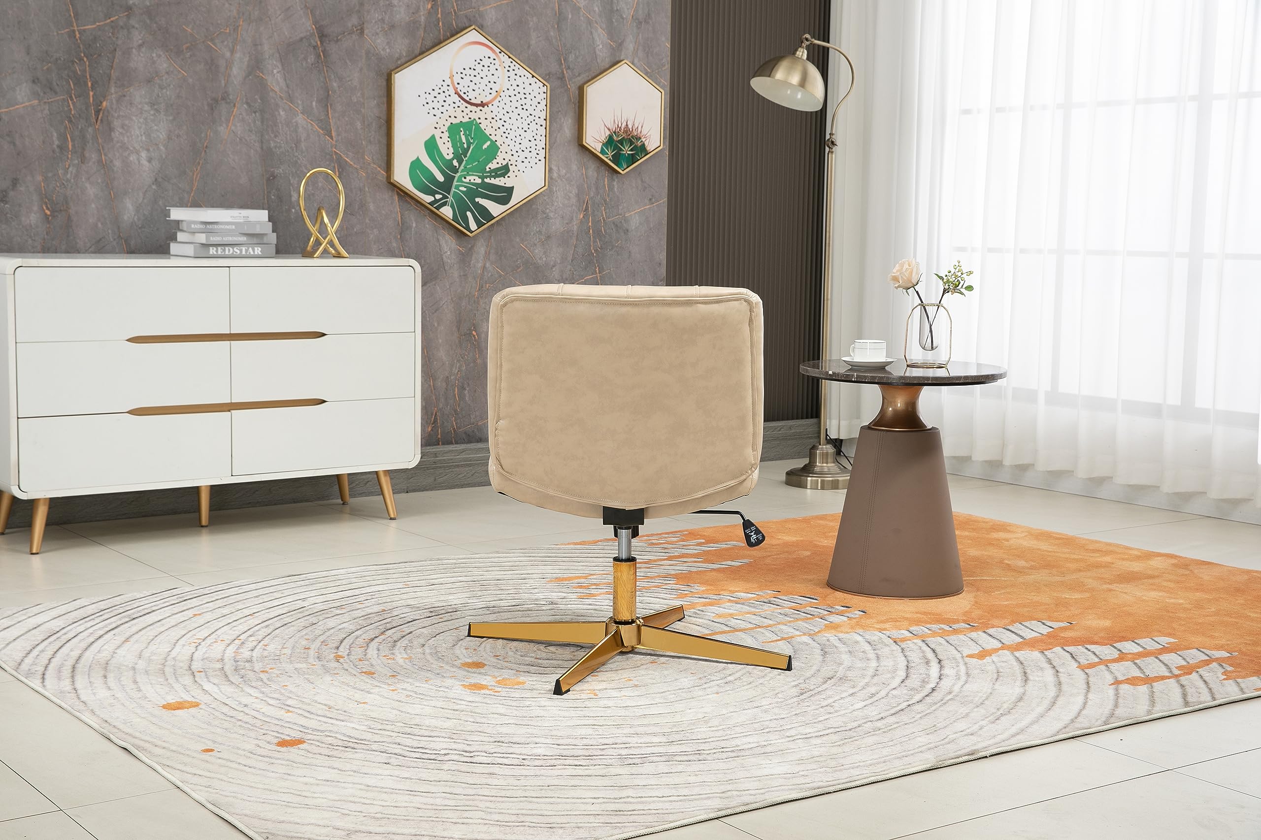 COOLMORE Home Office Desk Chair, Vanity Chair, Modern Adjustable Home Computer Executive Chair Swivel Task Chair for Small Space, Living Room, Make-up, Studying