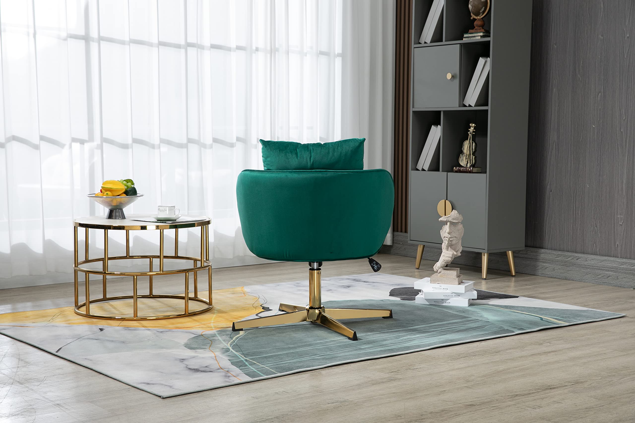 COOLMORE Home Office Desk Chair, Vanity Chair, Modern Adjustable Home Computer Executive Chair Swivel Task Chair for Small Space, Living Room, Make-up, Studying