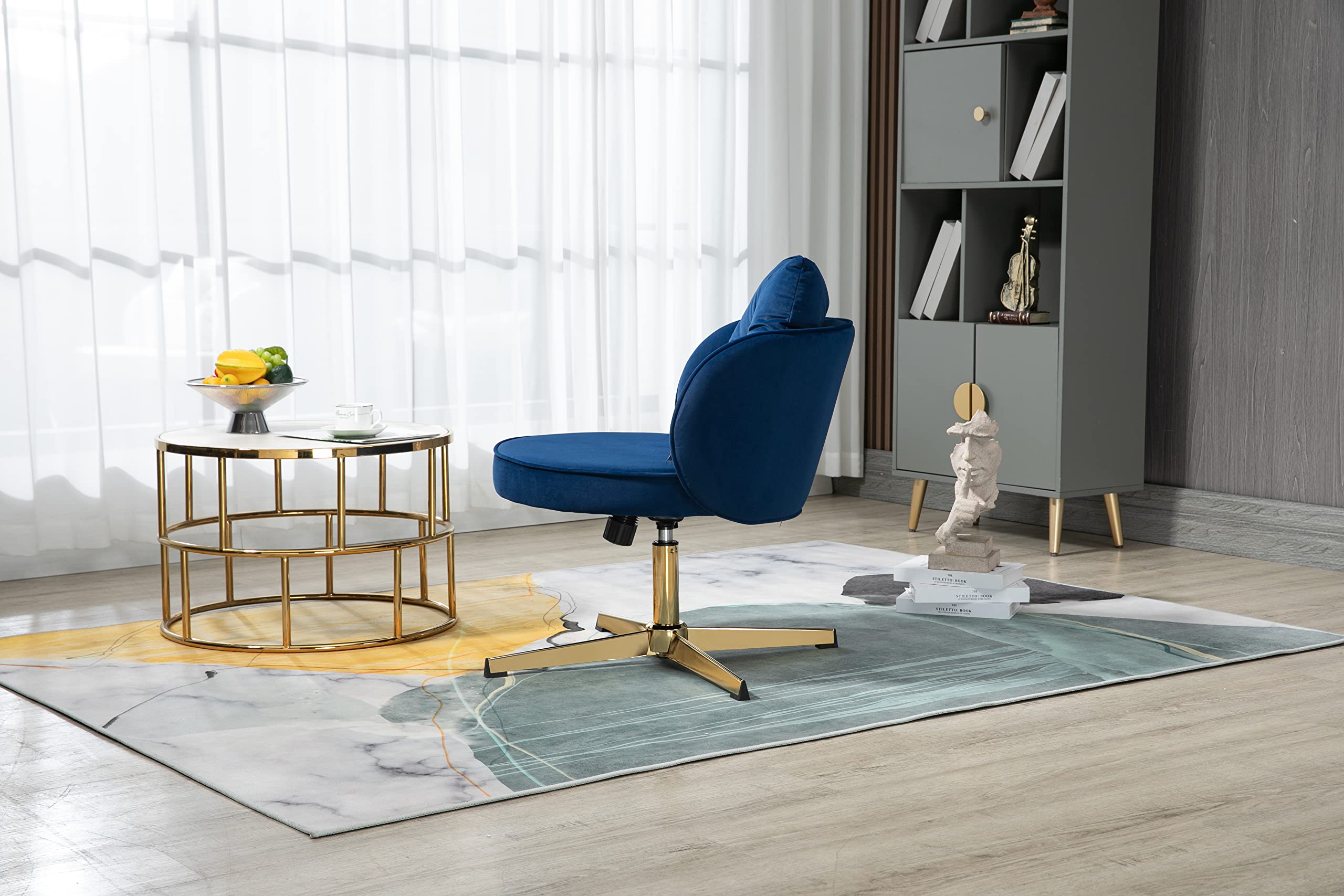 COOLMORE Home Office Desk Chair, Vanity Chair, Modern Adjustable Home Computer Executive Chair Swivel Task Chair for Small Space, Living Room, Make-up, Studying