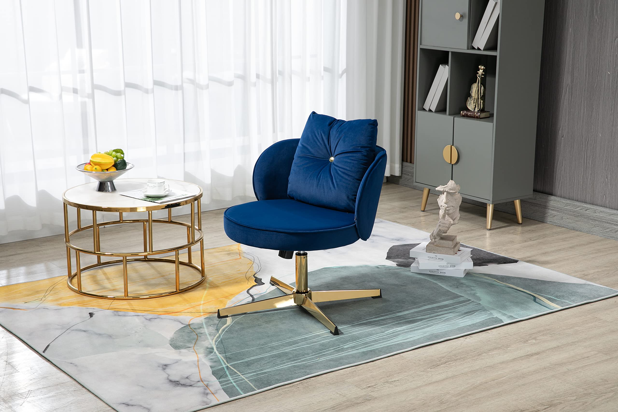 COOLMORE Home Office Desk Chair, Vanity Chair, Modern Adjustable Home Computer Executive Chair Swivel Task Chair for Small Space, Living Room, Make-up, Studying