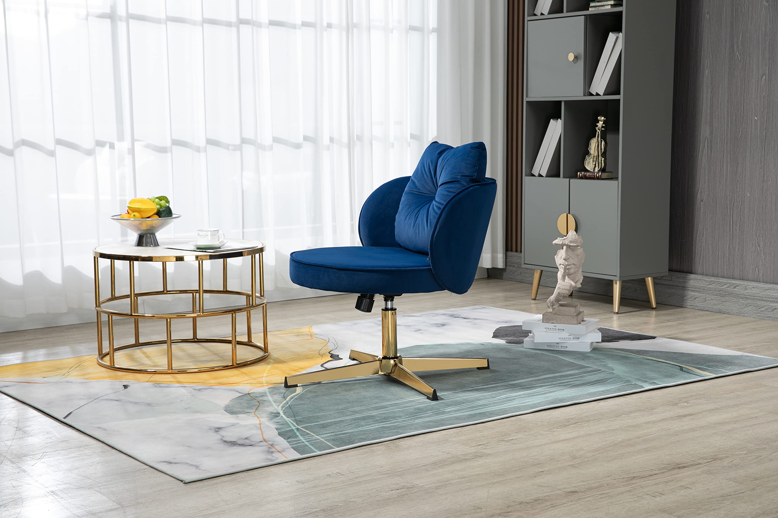 COOLMORE Home Office Desk Chair, Vanity Chair, Modern Adjustable Home Computer Executive Chair Swivel Task Chair for Small Space, Living Room, Make-up, Studying