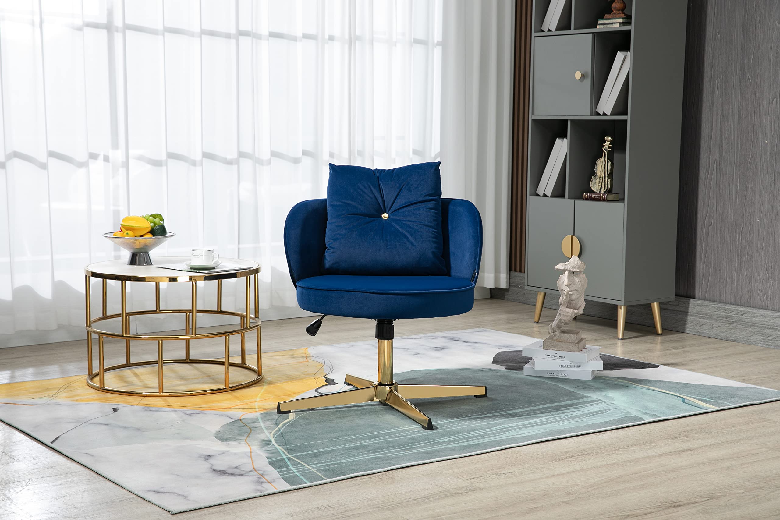 COOLMORE Home Office Desk Chair, Vanity Chair, Modern Adjustable Home Computer Executive Chair Swivel Task Chair for Small Space, Living Room, Make-up, Studying