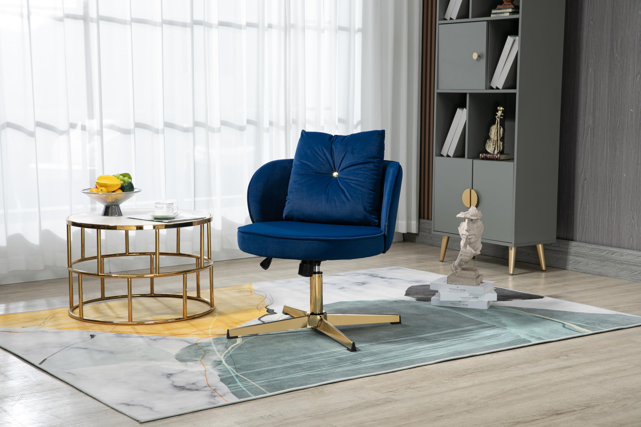COOLMORE Home Office Desk Chair, Vanity Chair, Modern Adjustable Home Computer Executive Chair Swivel Task Chair for Small Space, Living Room, Make-up, Studying