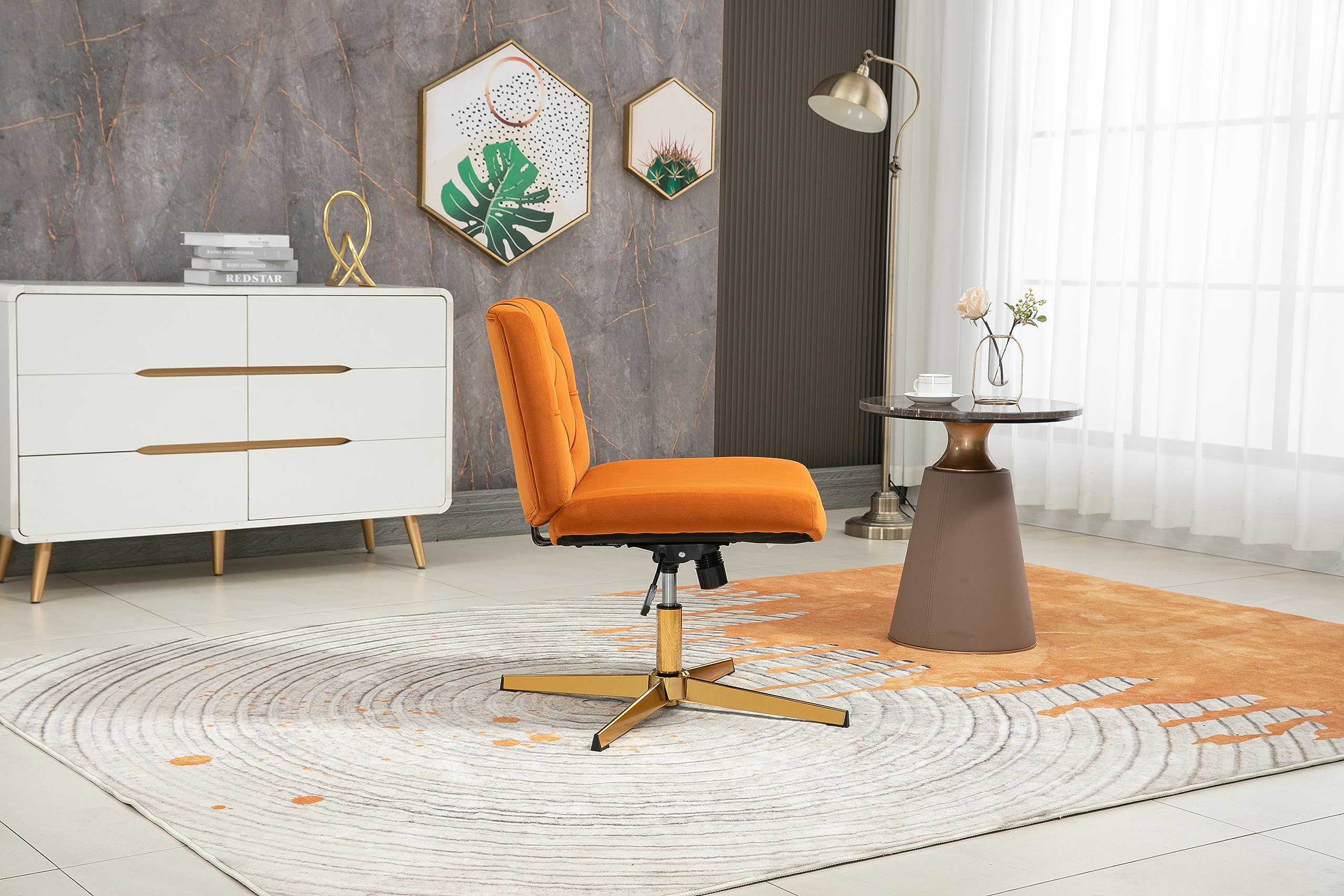 COOLMORE Home Office Desk Chair, Vanity Chair, Modern Adjustable Home Computer Executive Chair Swivel Task Chair for Small Space, Living Room, Make-up, Studying