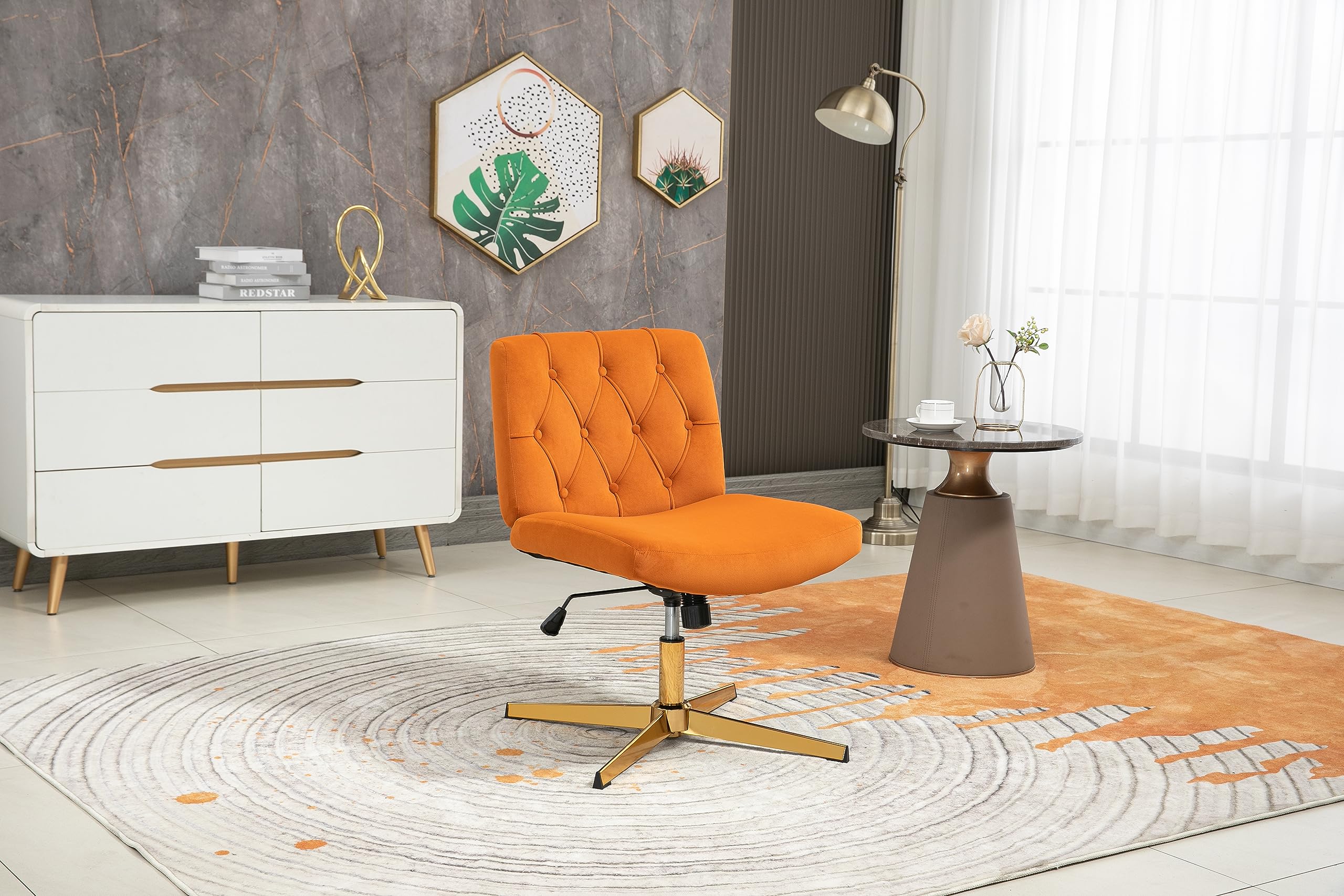 COOLMORE Home Office Desk Chair, Vanity Chair, Modern Adjustable Home Computer Executive Chair Swivel Task Chair for Small Space, Living Room, Make-up, Studying