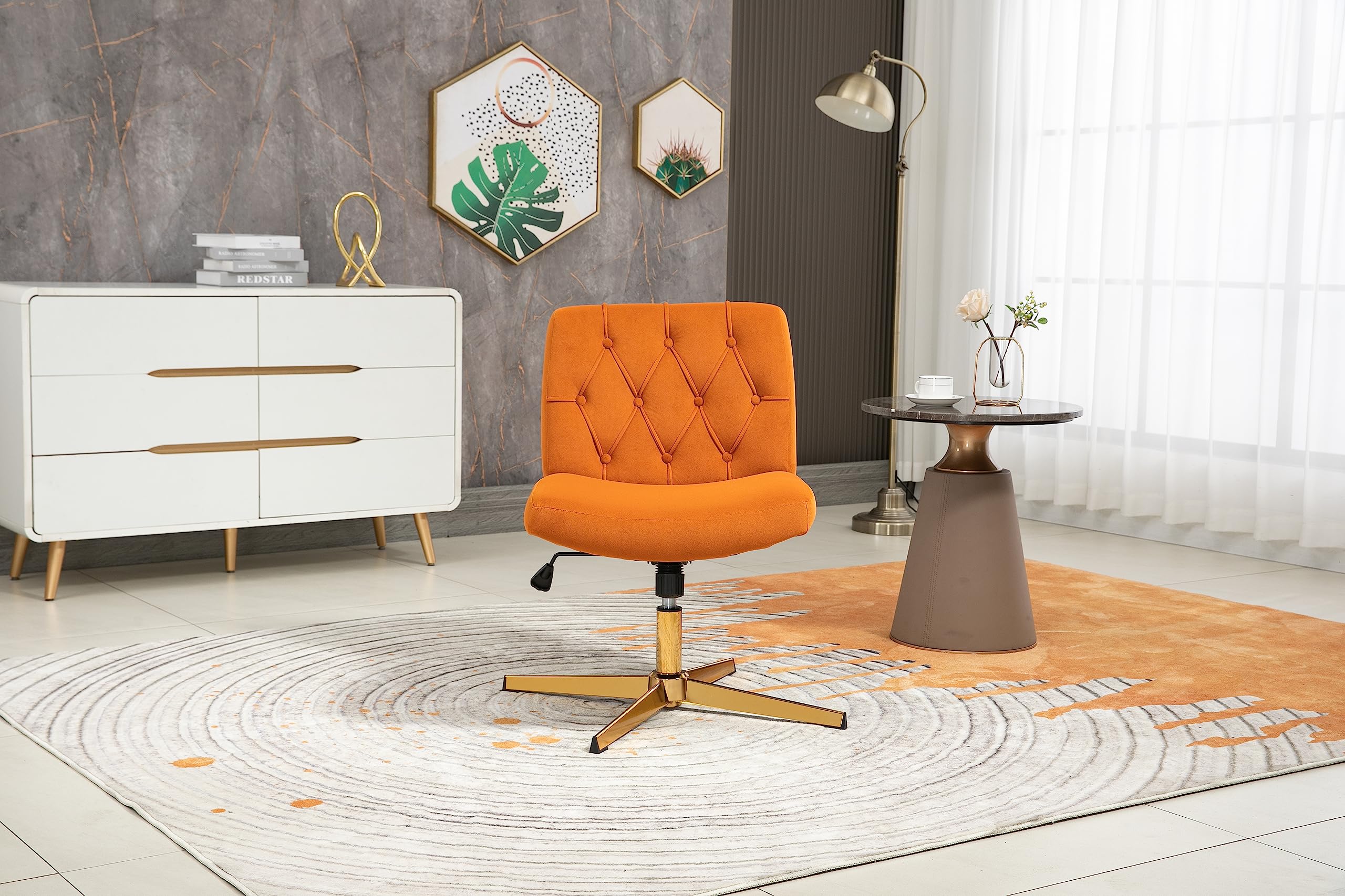 COOLMORE Home Office Desk Chair, Vanity Chair, Modern Adjustable Home Computer Executive Chair Swivel Task Chair for Small Space, Living Room, Make-up, Studying