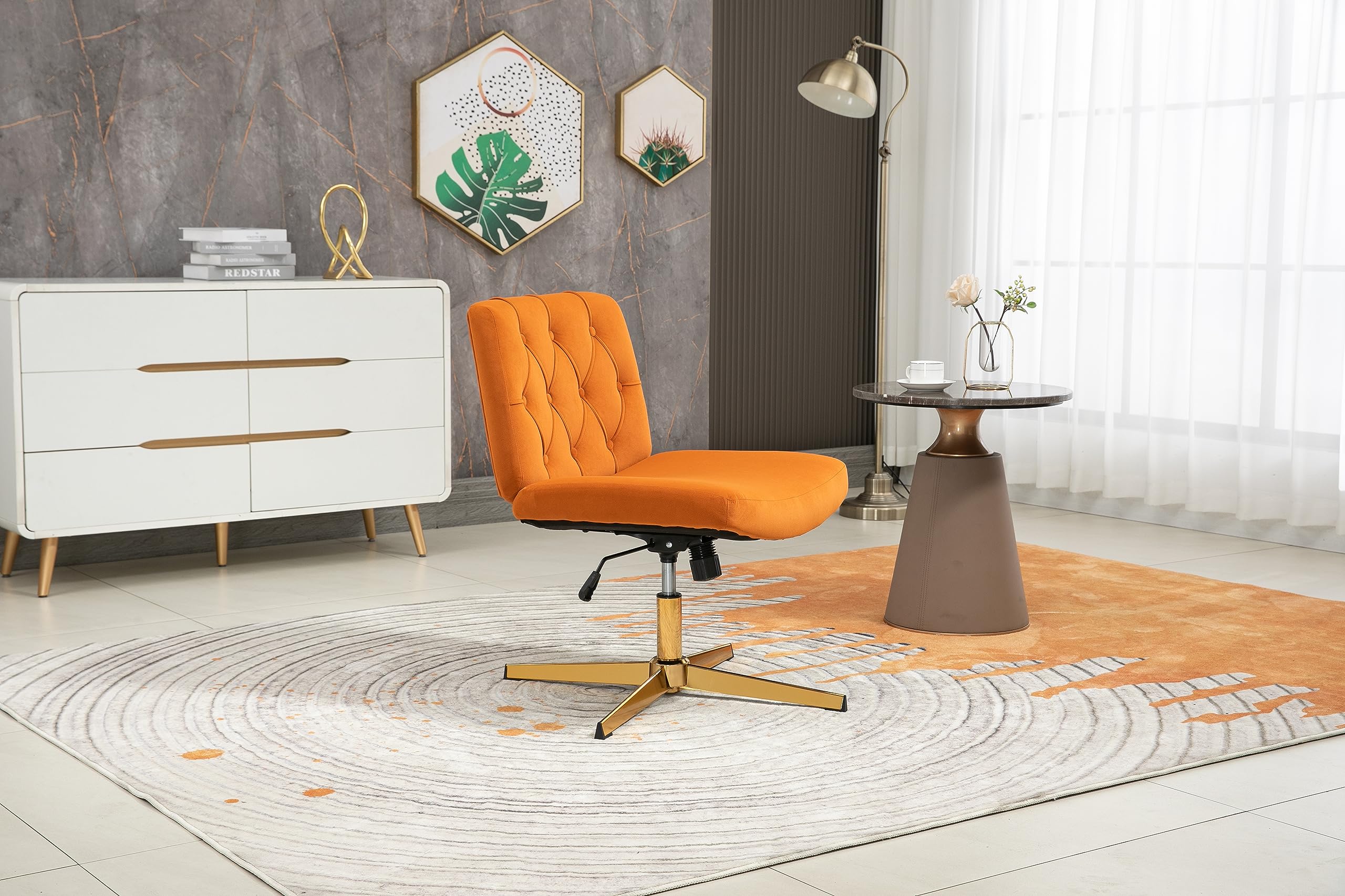 COOLMORE Home Office Desk Chair, Vanity Chair, Modern Adjustable Home Computer Executive Chair Swivel Task Chair for Small Space, Living Room, Make-up, Studying