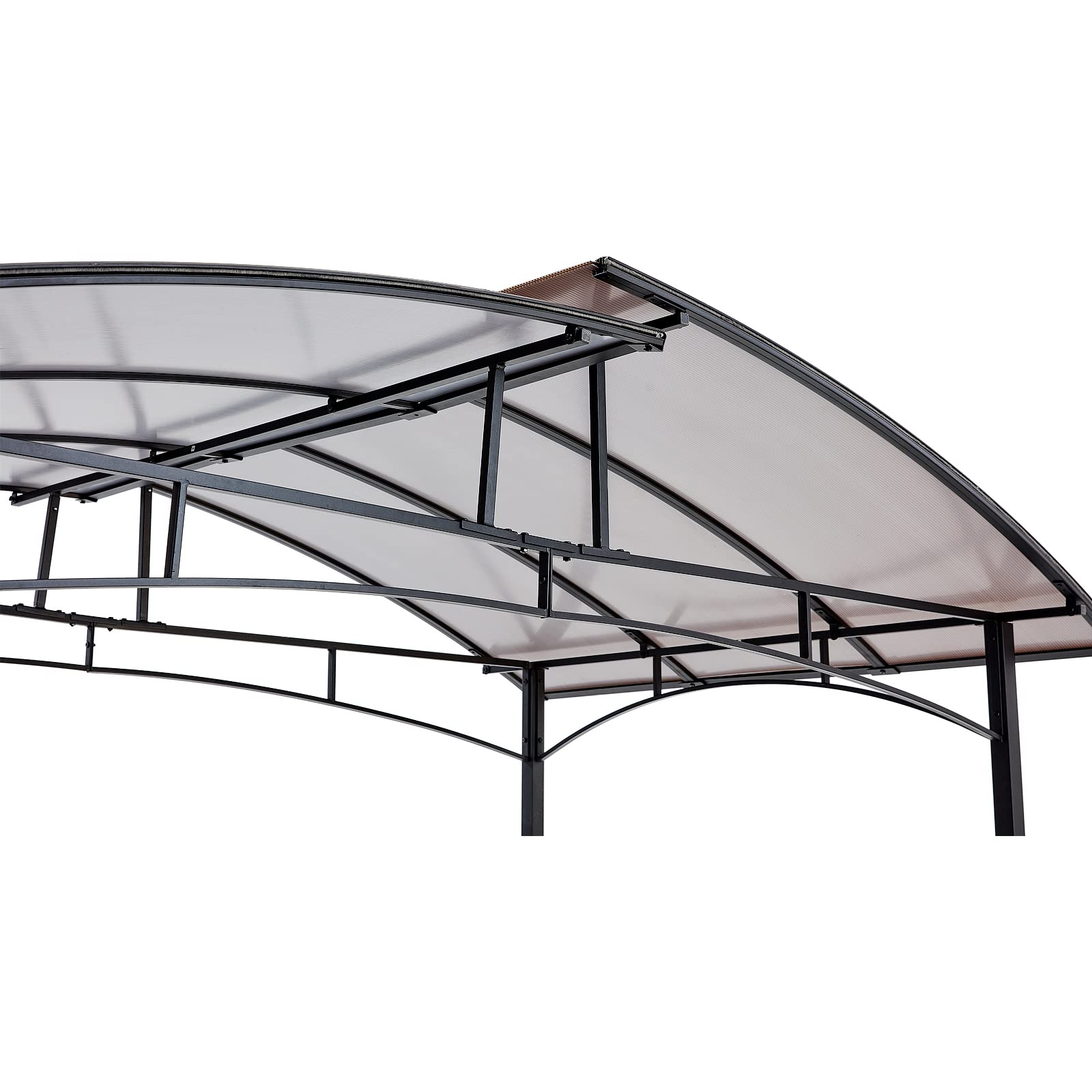 Grill Gazebo 8x5ft,Outdoor Patio Canopy,BBQ shelter with Steel Hardtop and Side Shelves