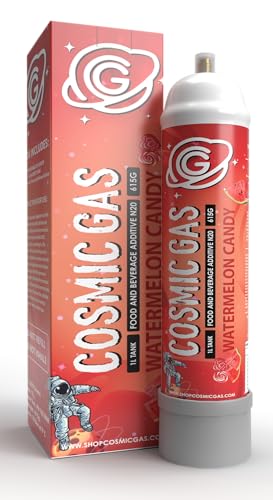 Cosmic Gas Watermelon Candy Flavor Whipped Cream Dispenser Cartridge Tank, Nitrous Oxide 1L 615 Gram, Whipped Cream Tank, N2O Charger Tank, 1 Cylinder