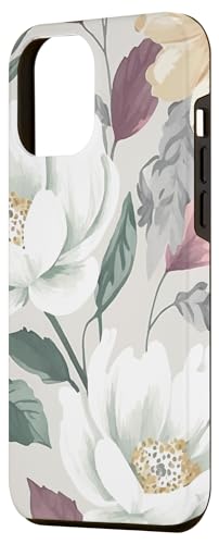 iPhone 13 Pro Max Watercolor Floral Pattern With White and Yellow Flowers Case