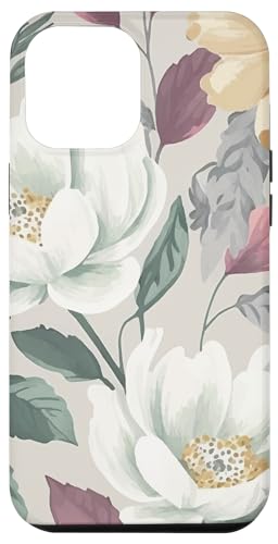 iPhone 13 Pro Max Watercolor Floral Pattern With White and Yellow Flowers Case