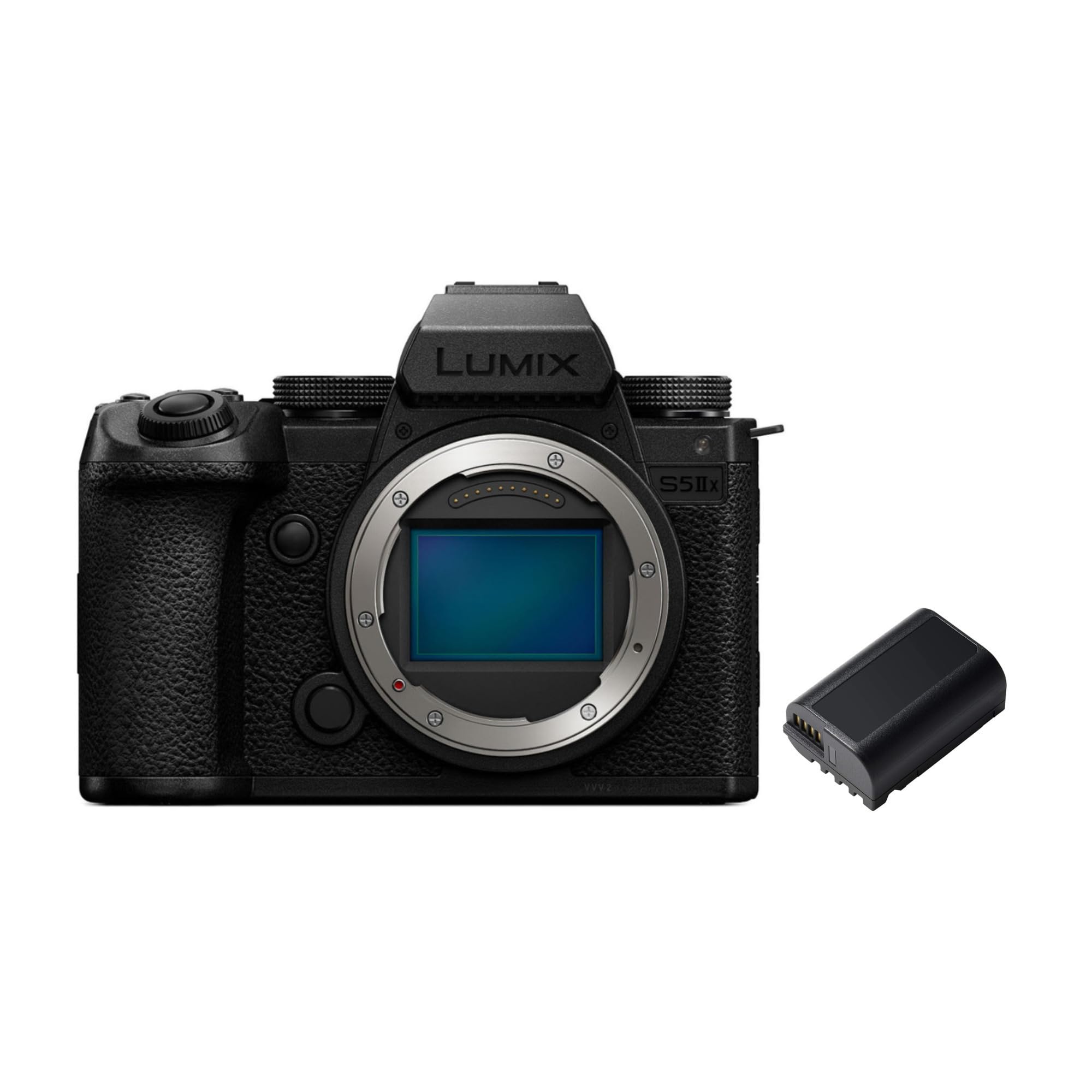 Panasonic Lumix S5 IIX 24.2MP Full Frame Mirrorless Camera with Phase Hybrid AF with Extra Panasonic DMW-BLK22 Lithium-ion Battery Pack Bundle (2 Items)