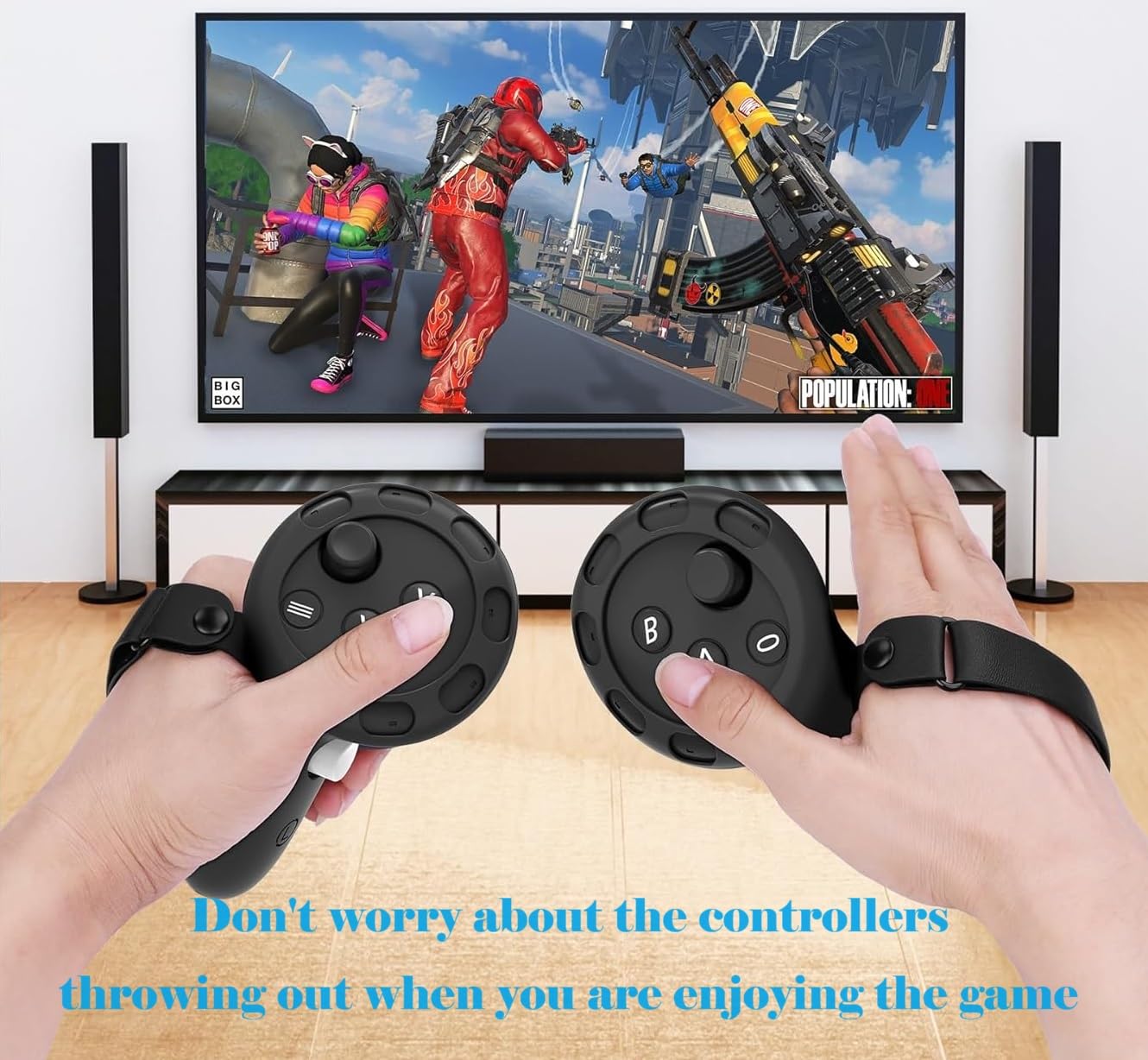 Nsiucion Controller Grips Cover for Meta Quest 3, Silicone Covers Protector with Adjustable Knuckle Straps, VR Accessories (1 Pair Black)