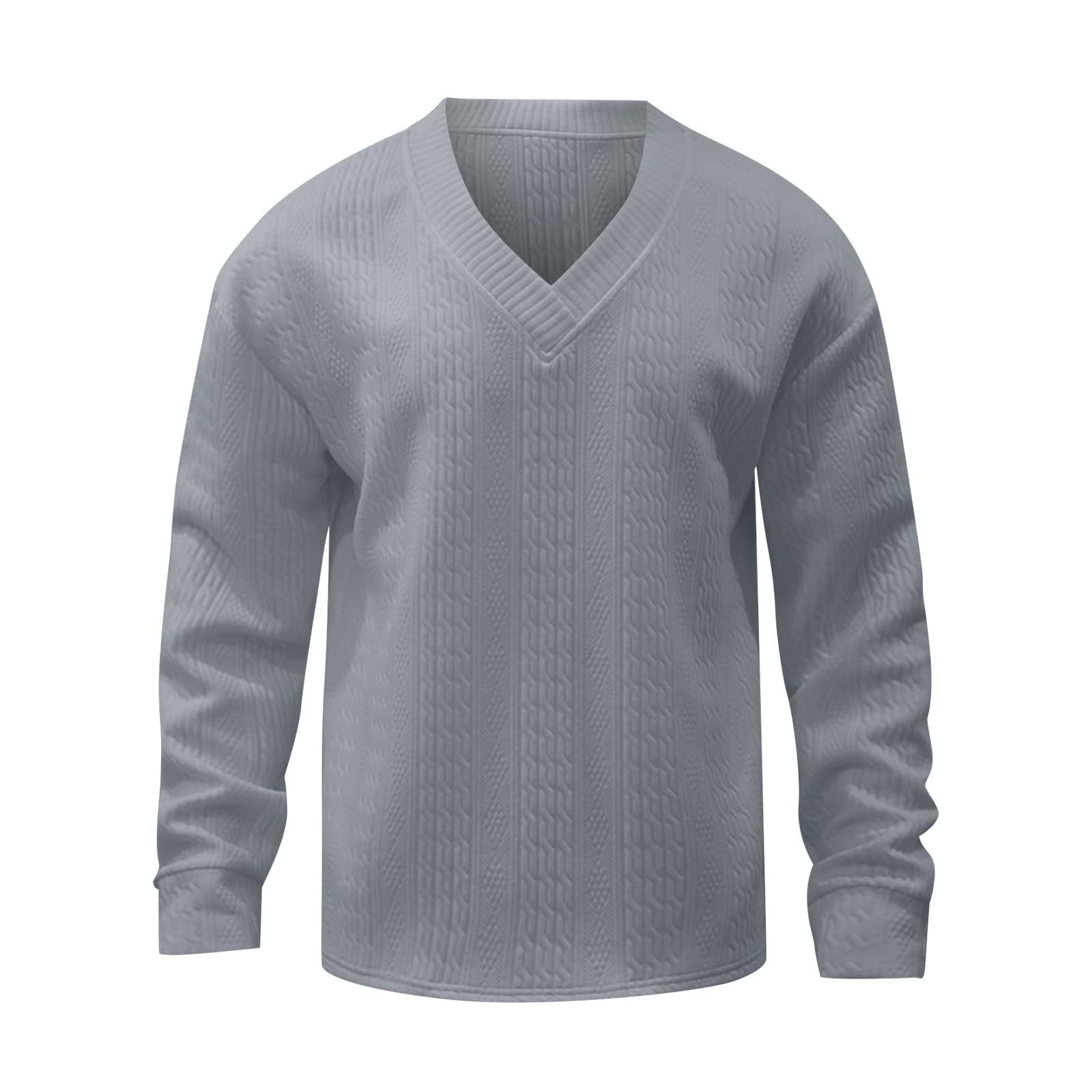Ymosrh Sweatshirt For Fall Fashion, Casual V Neck Sweatshirts Loose Fit Pullover Ropa Para Gym Hombres Workout Clothes Men Black Sweatshirts Crew Sweatshirts Sudadera Sweatshirts (3XL, Light Gray)