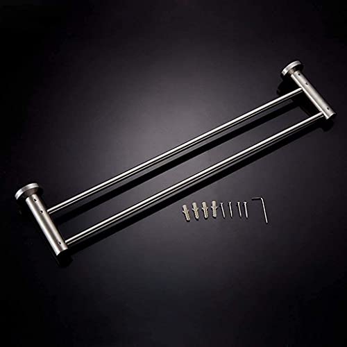Towel Rack Towel Rails Double Towel Bar,Stainless Steel Brushed Towel Shelf,Bathroom Towel Rack,Wall Mounted Double Bathroom Towel Bar Storage Holder Multi-Functio