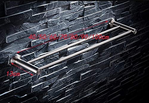 Towel Rack Towel Rails Double Towel Bar,Stainless Steel Brushed Towel Shelf,Bathroom Towel Rack,Wall Mounted Double Bathroom Towel Bar Storage Holder Multi-Functio