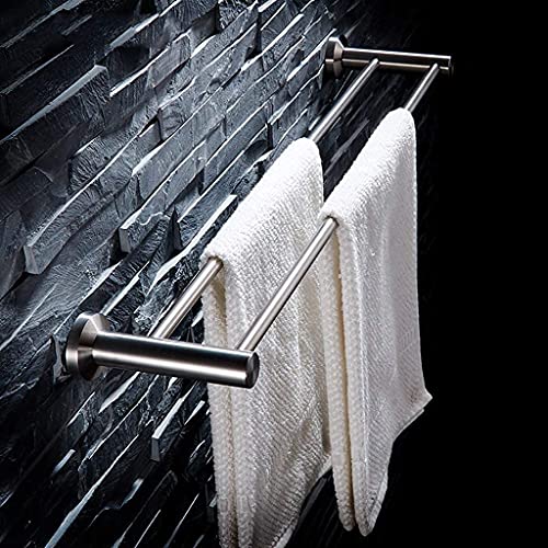 Towel Rack Towel Rails Double Towel Bar,Stainless Steel Brushed Towel Shelf,Bathroom Towel Rack,Wall Mounted Double Bathroom Towel Bar Storage Holder Multi-Functio