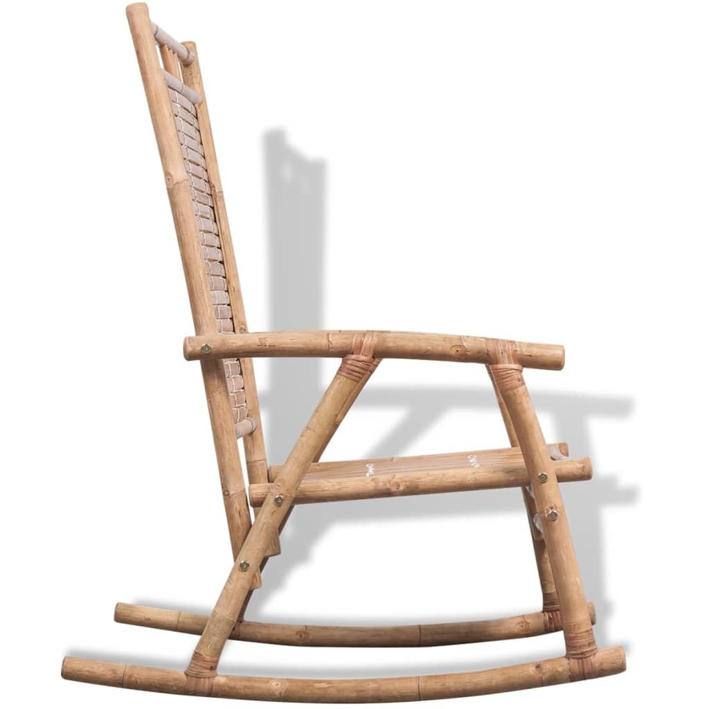 CUSON Rocking Chair Outdoor | Porch Rocker | Patio Rocker Chairs for Garden, Deck, Balcony, Backyard | Bamboo 26" x 33.9" x 41.3"