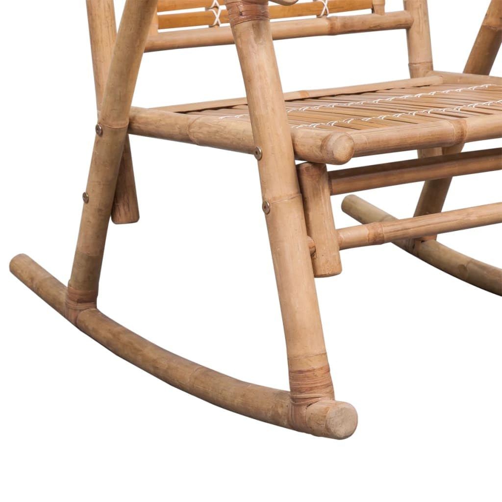 CUSON Rocking Chair Outdoor | Porch Rocker | Patio Rocker Chairs for Garden, Deck, Balcony, Backyard | Bamboo 26" x 33.9" x 41.3"