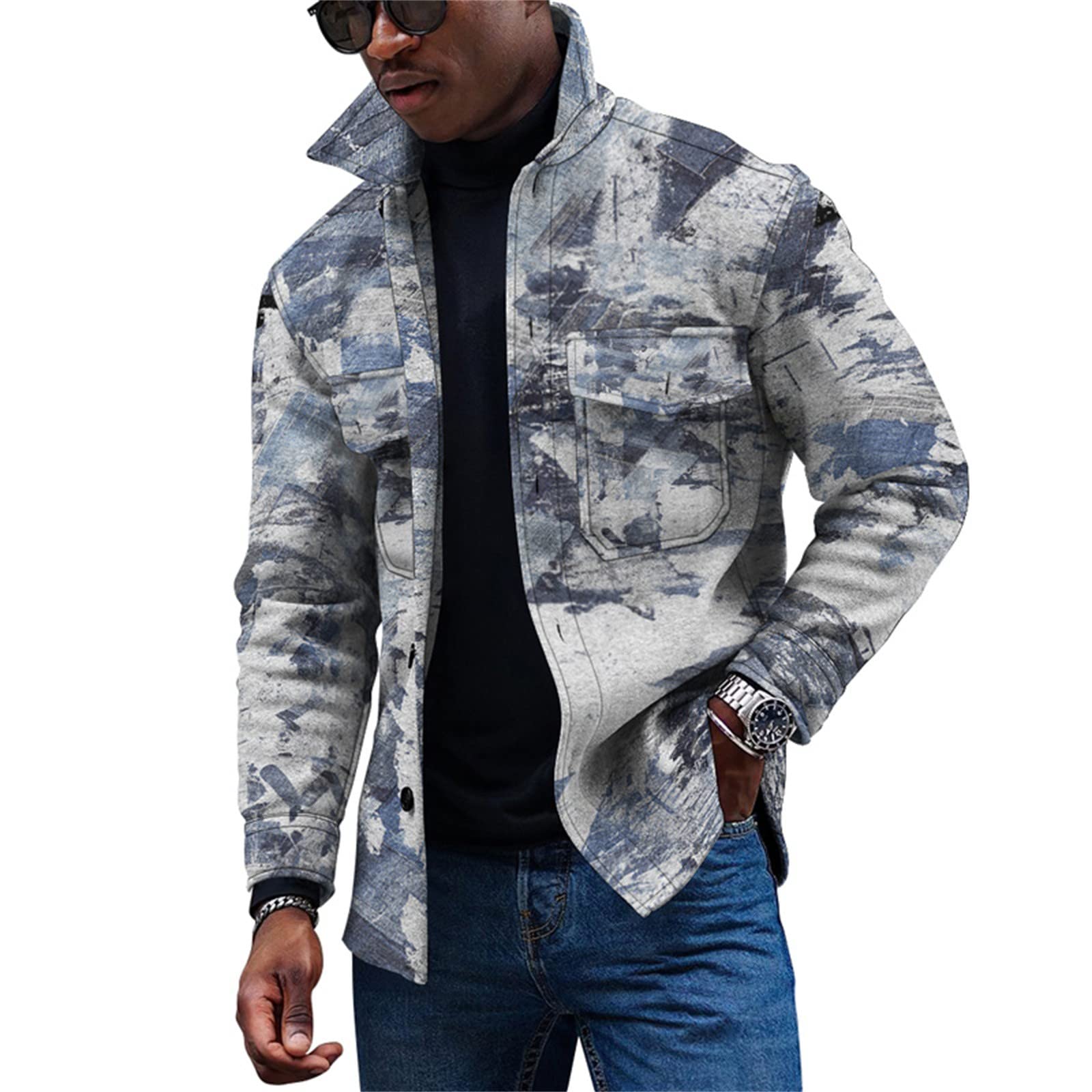Windbreaker Men Thermal Jacket for Men Hood Pink Sweatshirt Black Sweater Men Trench Coat Men Mens Cordury Blazer and Shirts Burgundy Suit Fall Jacket Parka Jacket(Silver,3X-Large)