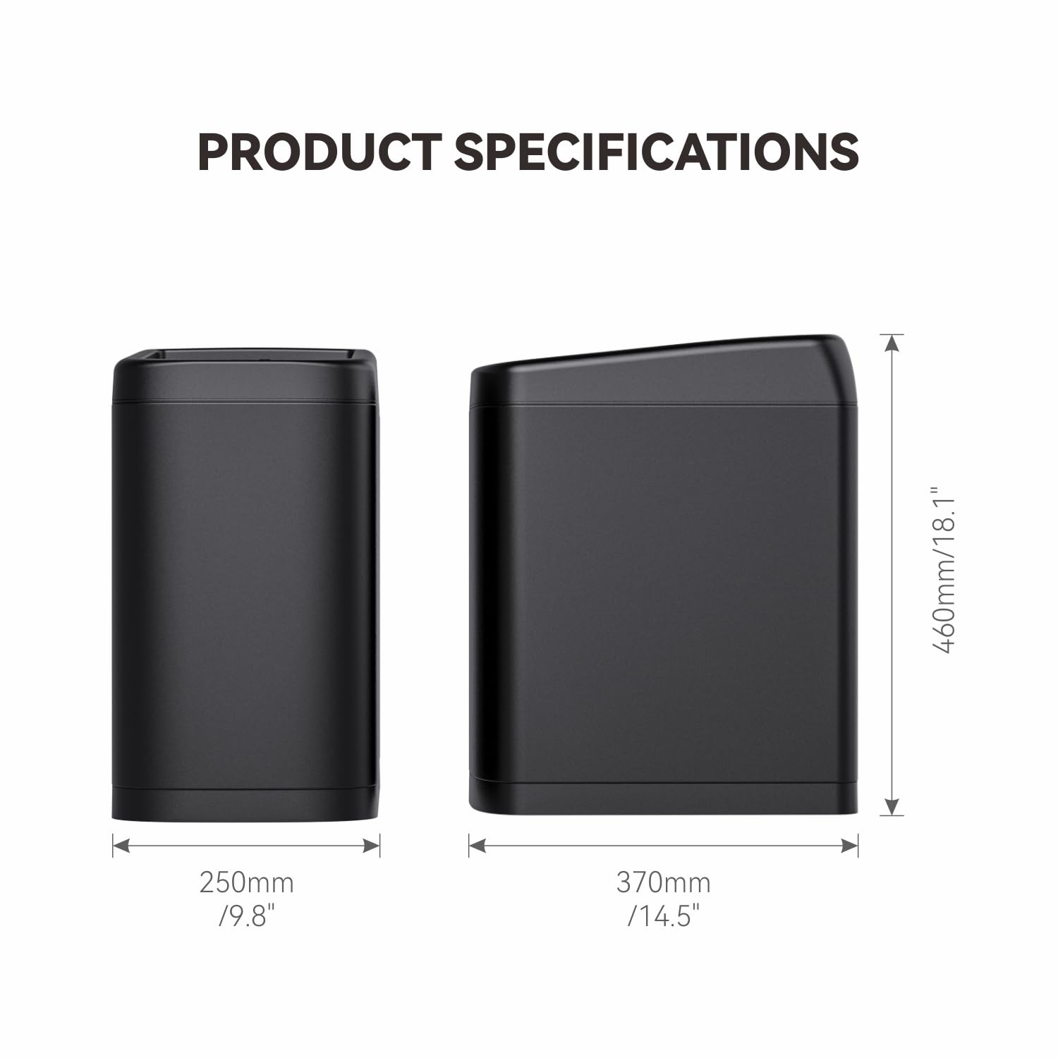 ELLO&ALLO Garbage Can 8 Gallon 30 Liter Kitchen Motion Sensor Trash Can Automatic Touch Free High-Capacity with Lid Black Waste Bin