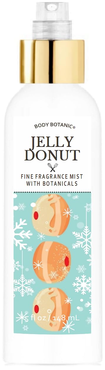 Jelly Donut Perfume Fine Fragrance Mist by Body Botanic 5 Fl Oz - with Botanicals and Sweet notes of Fluffy Doughnut, Raspberry Jam, Whipped Cream and Powdered Sugar.