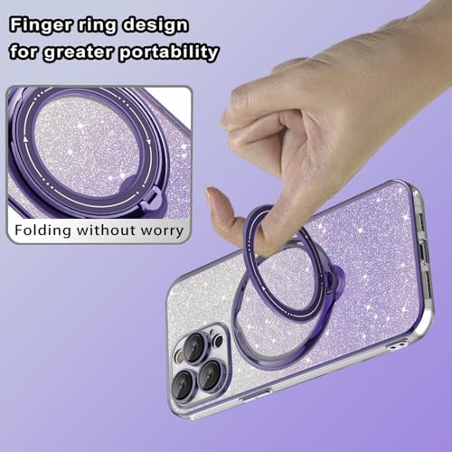 MRRSIWEI Glitter Case for Xiaomi Redmi 12C Compatible with Magsafe, Sparkle Bling Shiny Women Girls Slim Shockproof with Kickstand Cover for Xiaomi Redmi 12C.Gradient Green