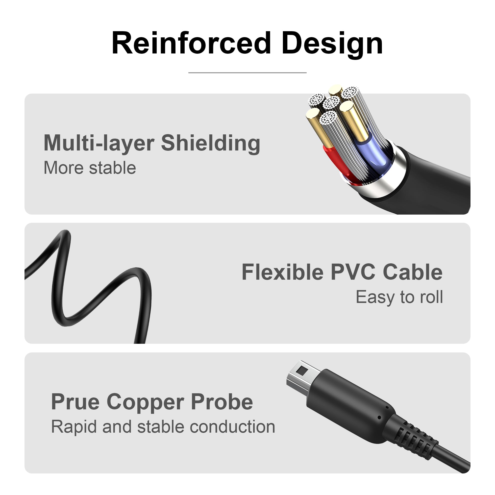 CUENSTOP 3DS USB Charger Cable, Power Charging Cord Compatible with New 3DS XL/New 3DS/ 3DS XL/ 3DS/ New 2DS XL/New 2DS/ 2DS XL/ 2DS/ DSi XL/DSi