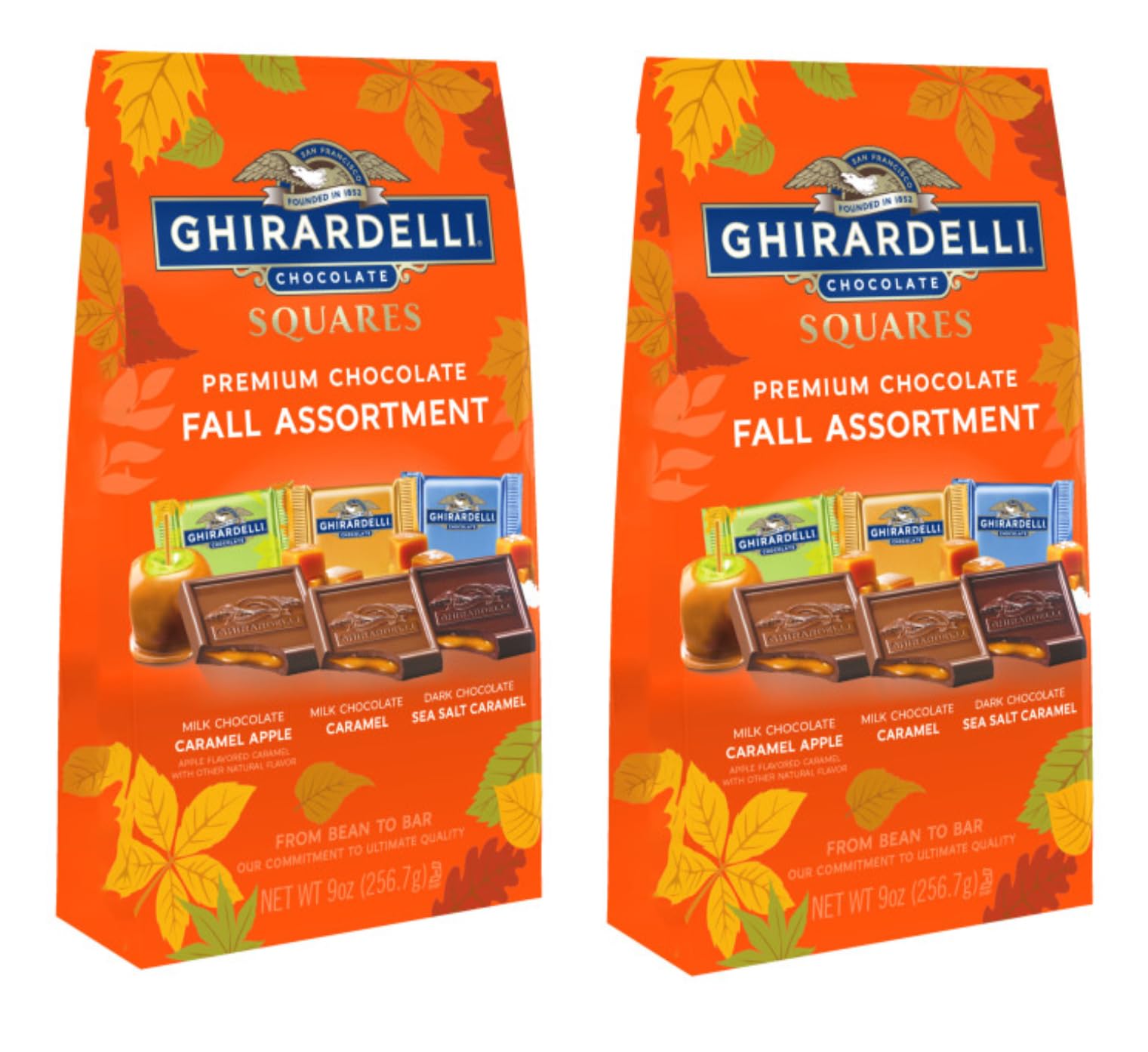 GHIRARDELLI Premium Chocolate Fall Assortment - Pack of 2 - 9 oz Bags - Get Ready for Fall and Winter Weather with Delicious Tasting Chocolate - Share with Friends and Family and Stock the Pantry or Office with This 2 Pack