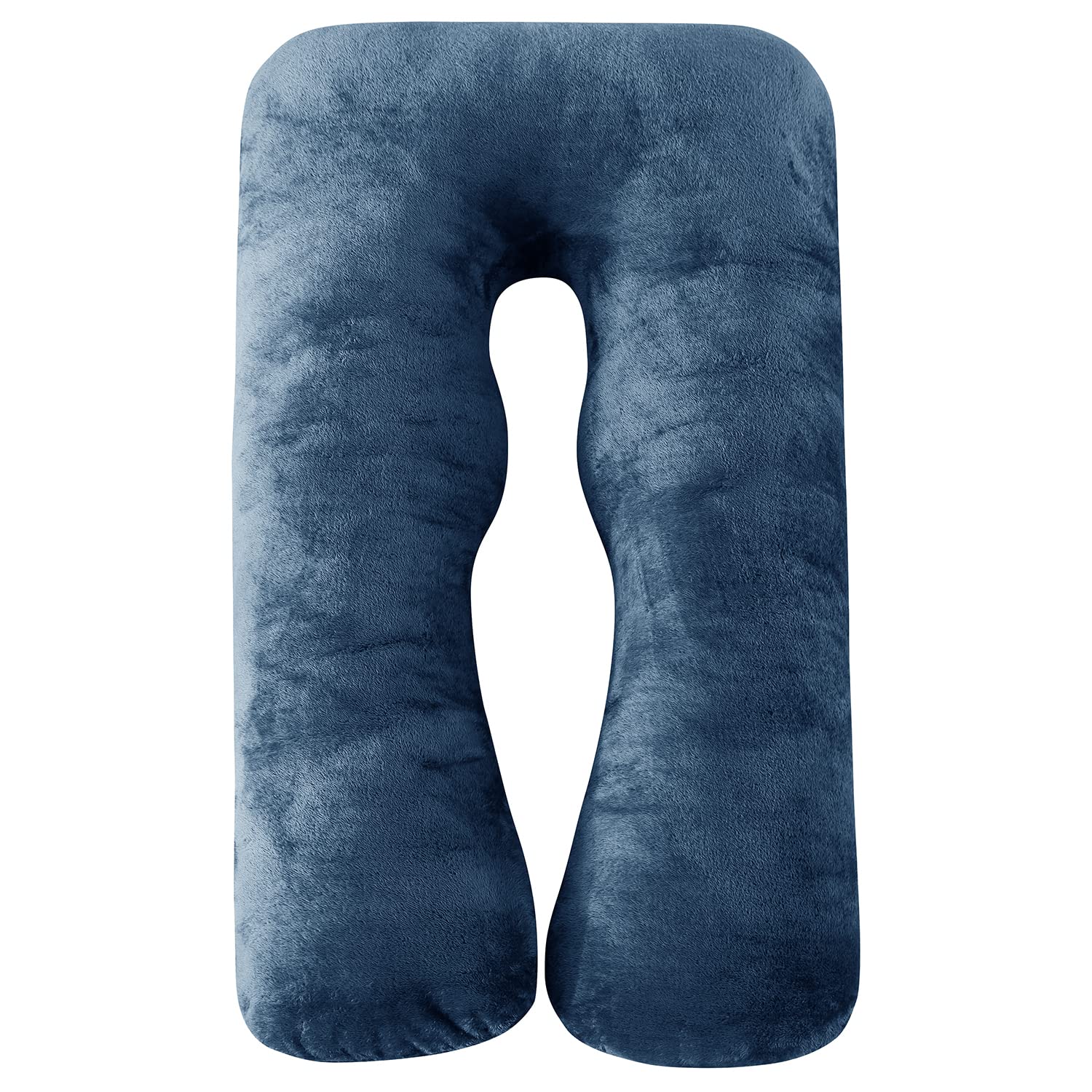 WhatsBedding Pregnancy Pillows for Sleeping,Memory Foam Filling U Shaped Pregnancy Pillows Full Body Pillow for Pregnancy with Velvet Cover (55 inches, Blue)