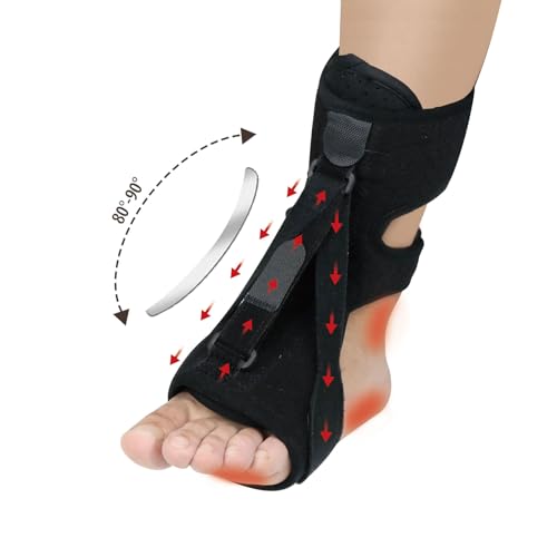 Whywag Plantar Fasciitis Night Splint Women or Men Relieves Pain Associated, Soft Memory Foam Pad Relieves Plantar Fasciitis Brace and Tendonitis Relief Foot Drop Heel Arch Pain (Stretch Version)