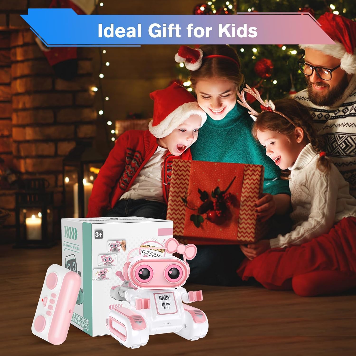 Robot Toy, Robot Toy for Kids, Remote Control Robot with Colorful LED Eyes & Music, Rechargeable RC Robots for Kids, Smart Talk Robot Toy for Children 3, 4, 5, 6, 7, 8 Years Boys & Girls Birthday Gift