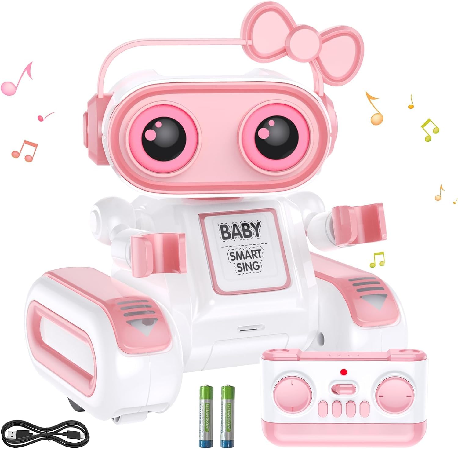 Robot Toy, Robot Toy for Kids, Remote Control Robot with Colorful LED Eyes & Music, Rechargeable RC Robots for Kids, Smart Talk Robot Toy for Children 3, 4, 5, 6, 7, 8 Years Boys & Girls Birthday Gift