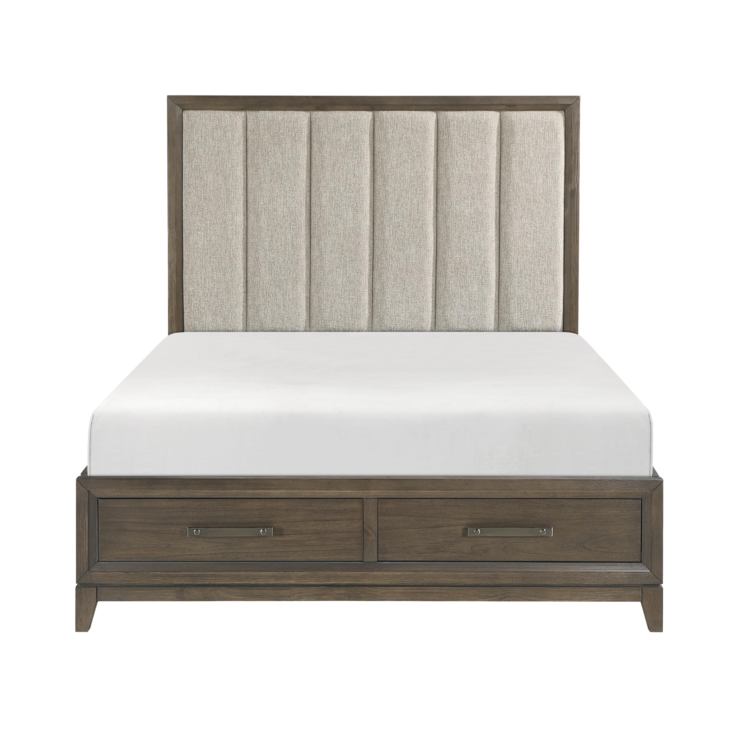 Lexicon Strader Platform Bed with Footboard Storage, Cal King, Dark Walnut