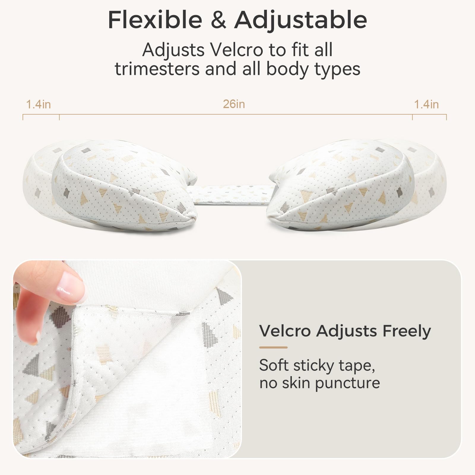 Pregnancy Pillows for Sleeping, Maternity Pillow Cooling for Pregnant Women, Pregnancy Body Pillow Wedge Adjustable with Pillow Cover Support for Pregnancy Belly/Back Support
