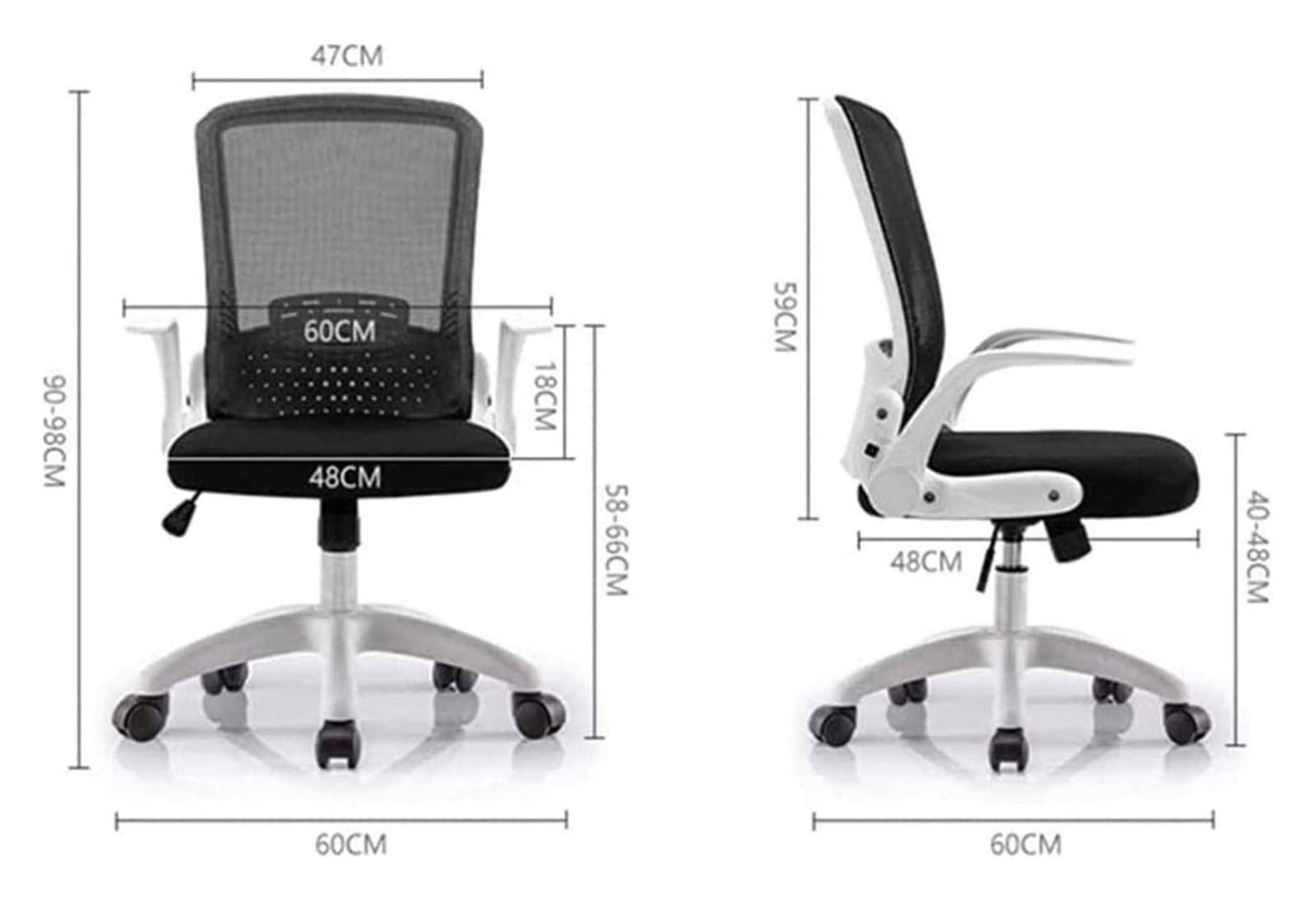 Chair Ergonomic Office Desk Chair Mesh Swivel Computer Task Chair Mid Back with Flip Up Arms