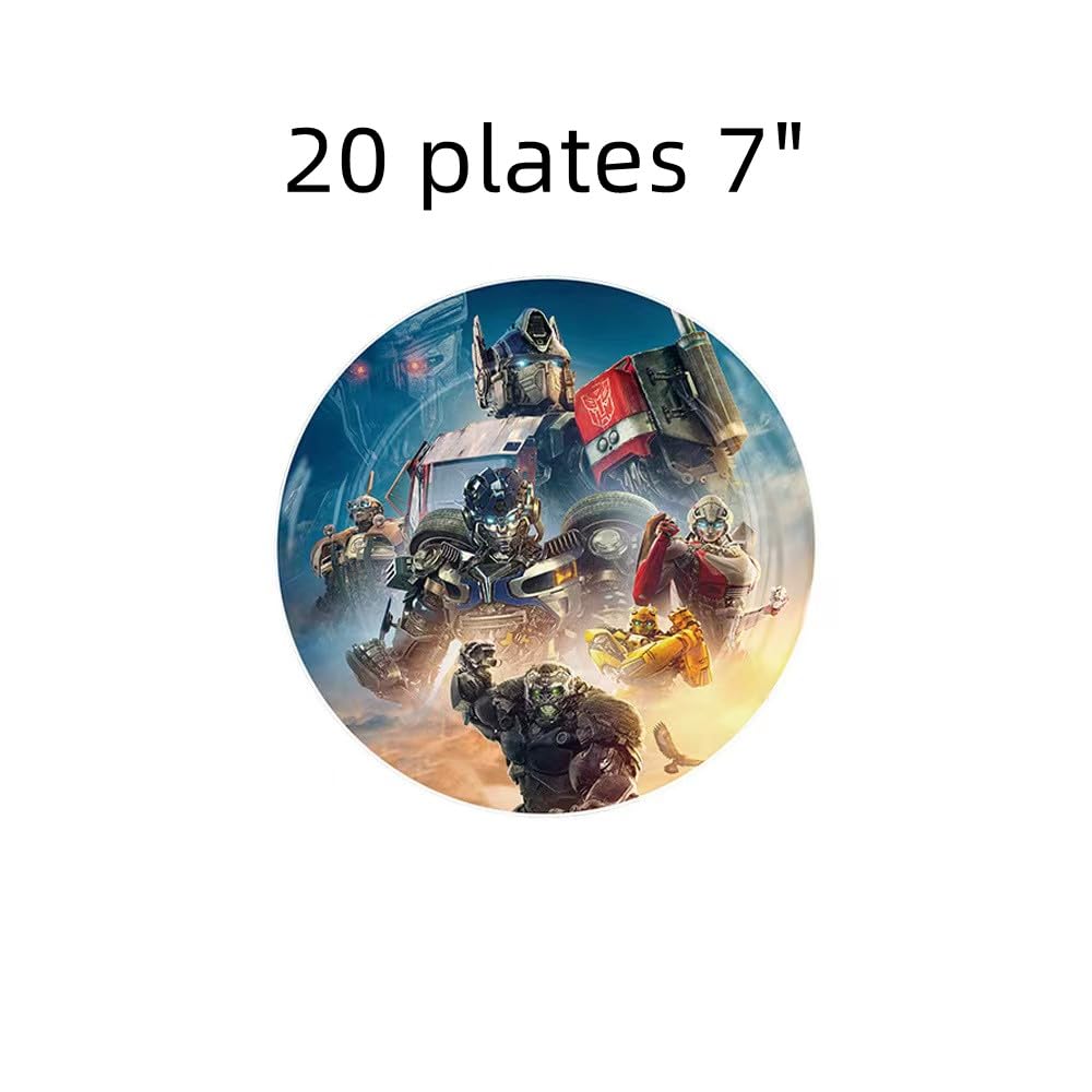 41 pcs Robot-Themed Party Supplies, 20 Plates, 20 Napkins and 1 Tablecloth for Robot Birthday Party Decorations for Boys and Girls