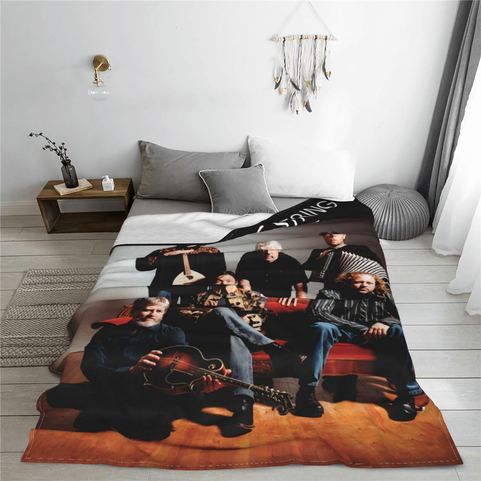 String Music Cheese Theme Incident Blanket Warm Plush Flannel Throw Blanket for Bedroom 40"x30" Cozy Lightweight Fluffy Fuzzy Decorative Blanket Sofa Couch Bed Travel Room Decor for Men Women