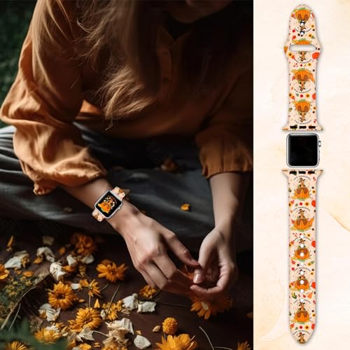 OANGOHW Fall Autumn Thanksgiving Watch Bands Compatible with Watch Band 38mm 40mm 41mm for Women Men