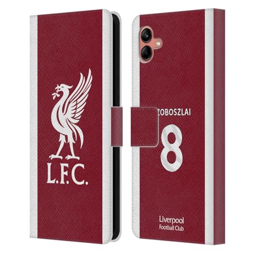 Head Case Designs Officially Licensed Liverpool Football Club Dominik Szoboszlai 2023/24 Players Home Kit Leather Book Wallet Case Cover Compatible with Samsung Galaxy A04 (2022)
