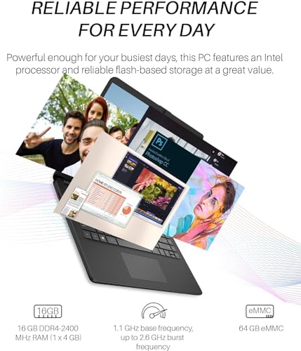 HP 14" Ultra-Light Stream Laptop for Students Business - Intel Quad-Core Processor, 8GB RAM, 128GB Storage(64GB eMMC+64GB Micro SD), 1-Year Office 365, Webcam, 11H Long Battery Life, Win11 Home S